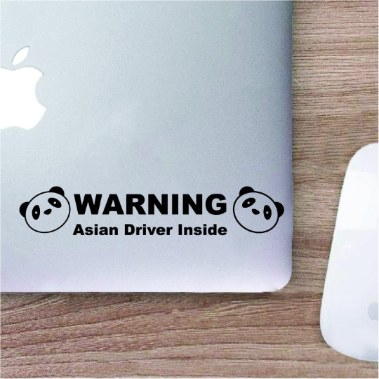 Warning Asian Driver Inside Decal – Too Sweet Designs