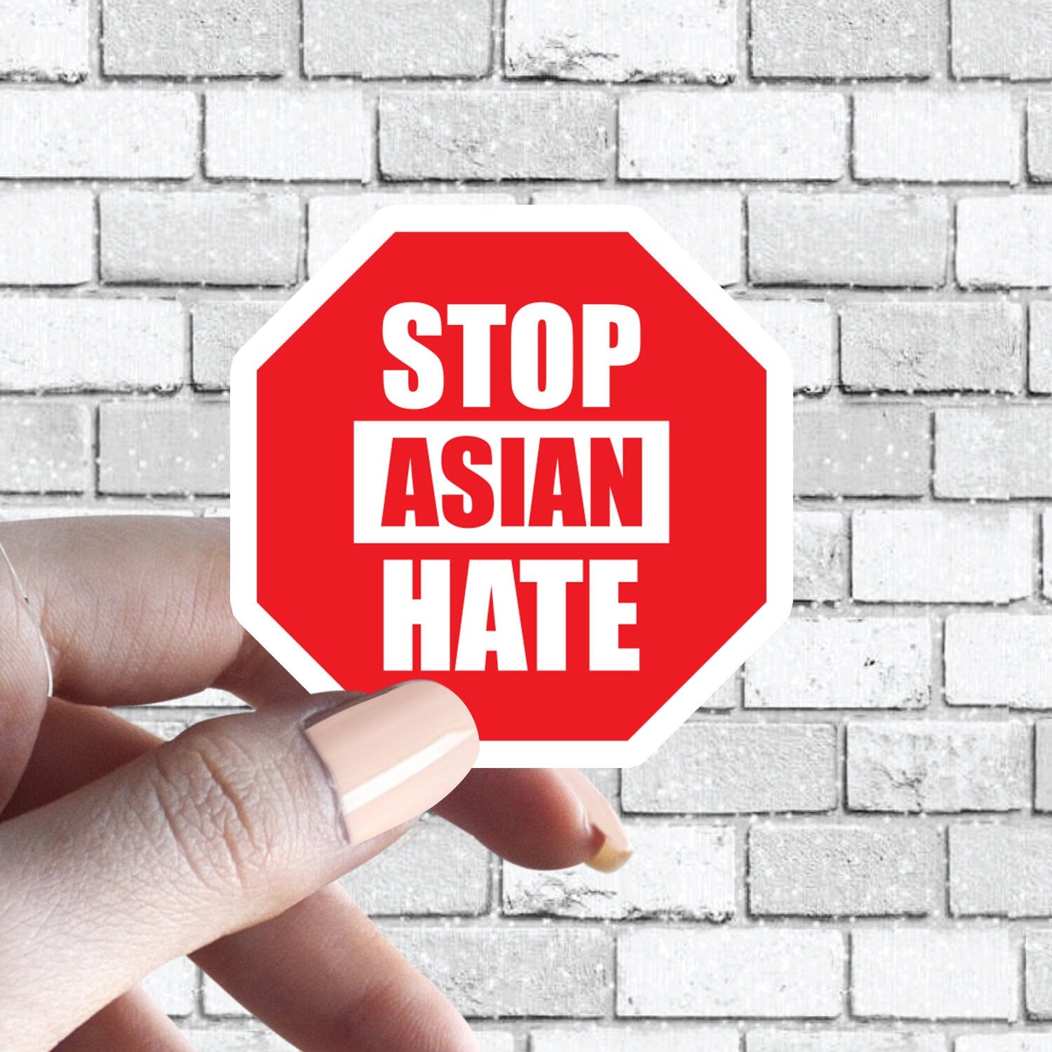 Stop Asian Hate AAPI Stop Sign Sticker – Too Sweet Designs