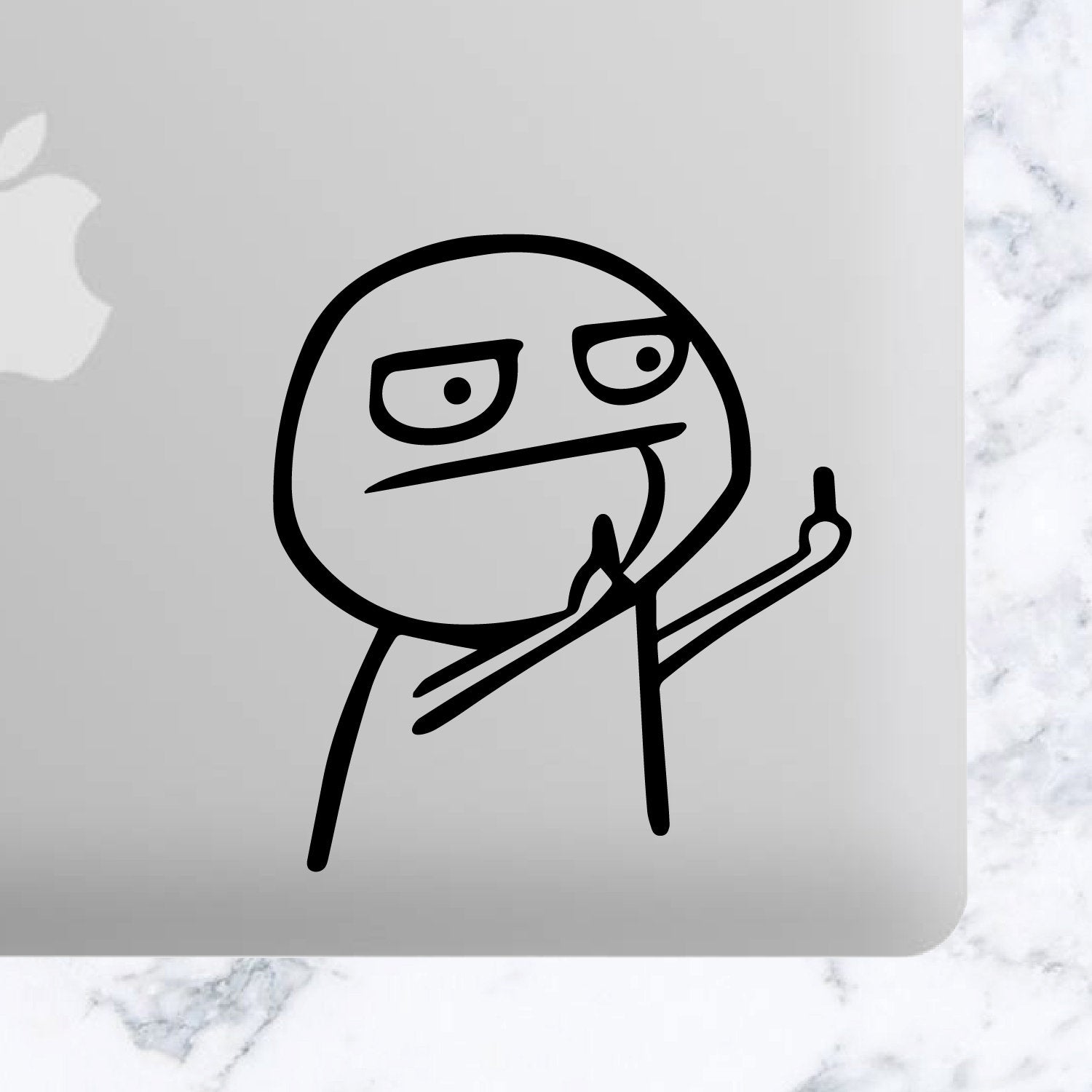 Funny Middle Finger Cartoon Guy Vinyl Decal Car Decal, Tumbler Decal ...